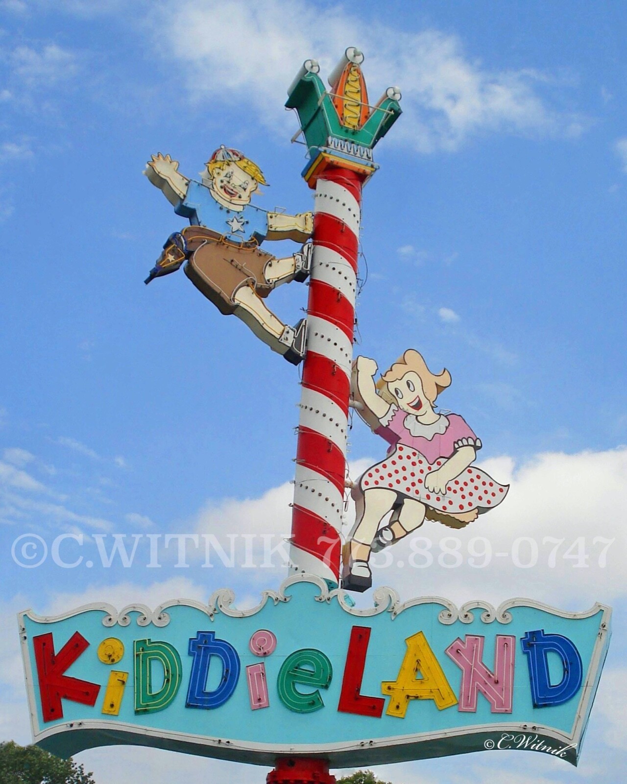 Original PHOTOGRAPH of KIDDIELAND SIGN - Amusement Park - Melrose Park ...