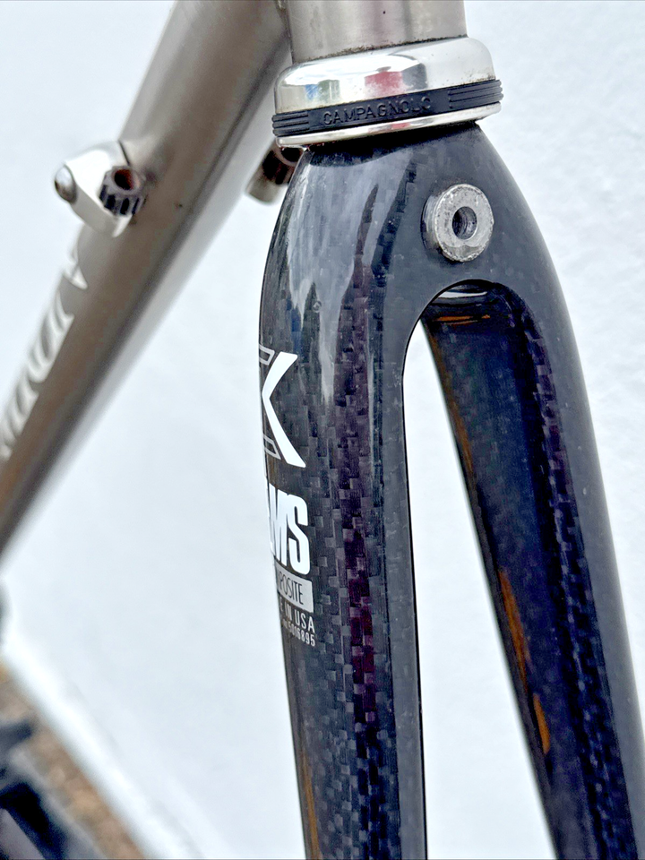 MERLIN Extralight Handmade USA Titanium 57 x 56.5cm Top Tube Frame Fork ...