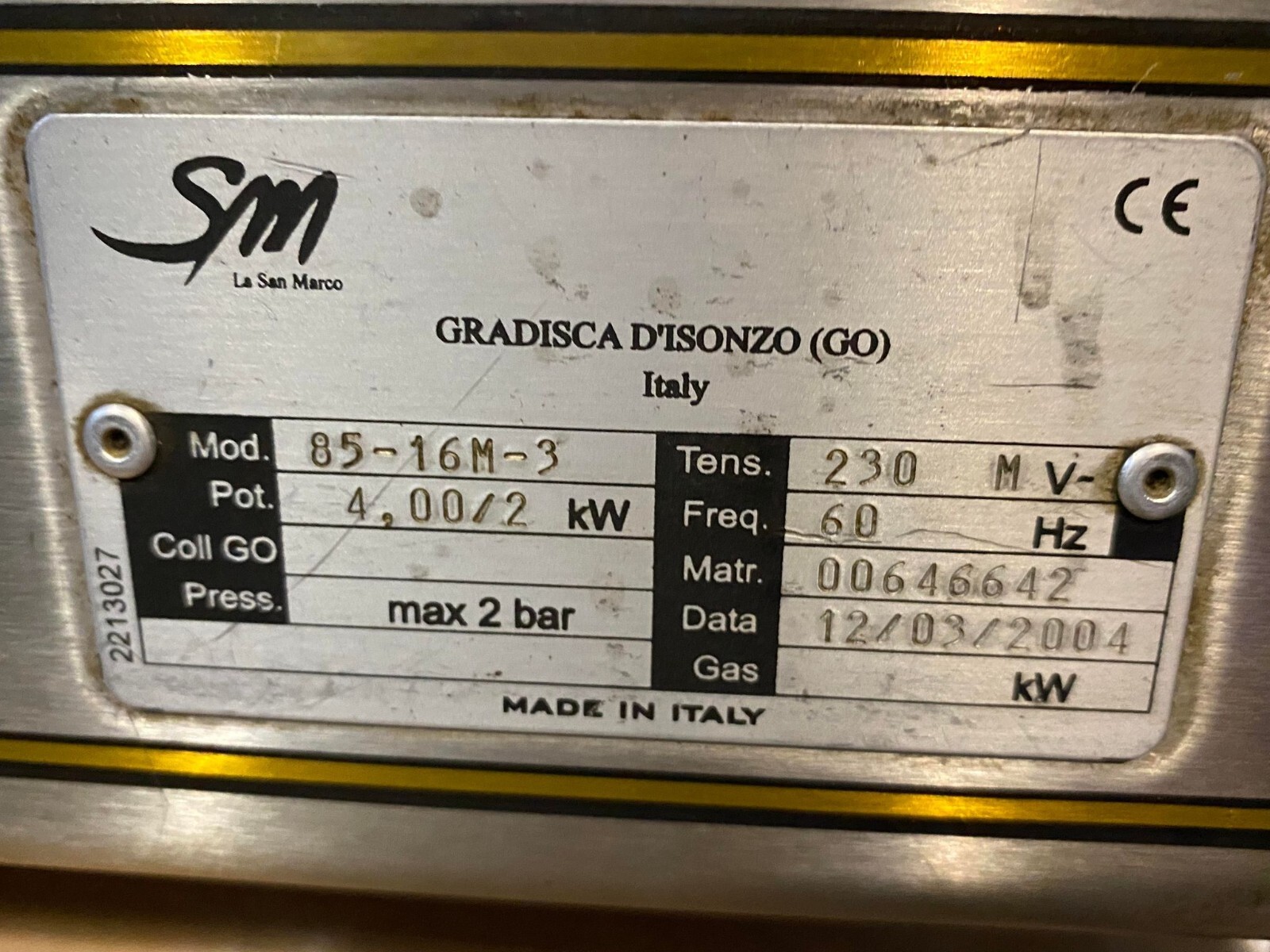 La San Marco 85-16M-3 Commercial Group Espresso Drink Shots Machine ...