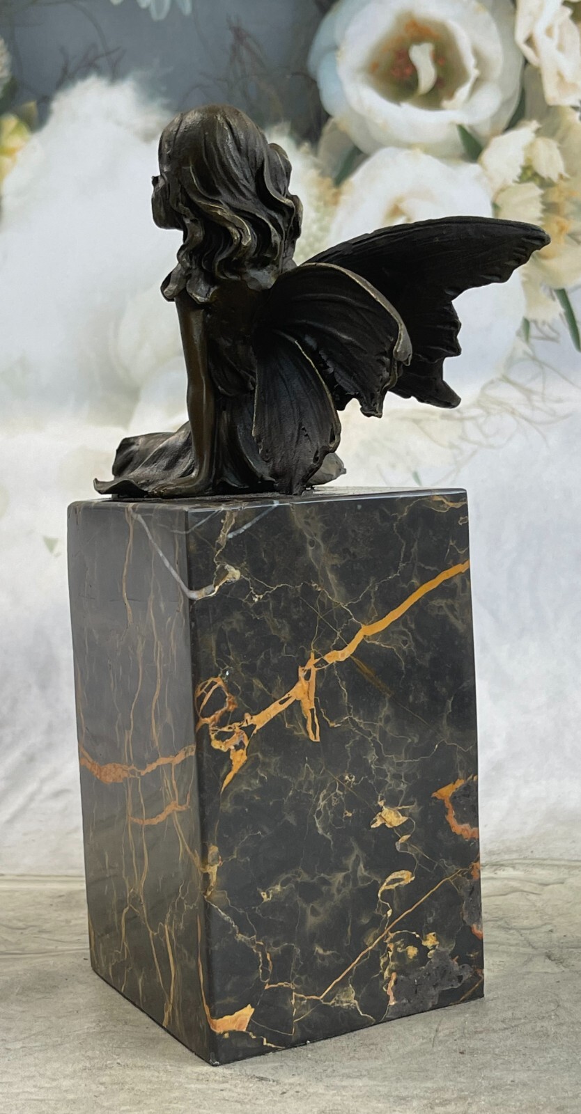 Butterfly Angel Nymph Fairy Fantasy Art Deco Elegant Bronze Marble ...
