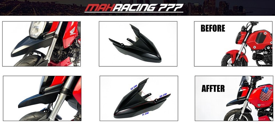 MOTARD FRONT FENDER MUD GUARD FAIRING BLACK FIT FOR HONDA GROM 125 2021 ...