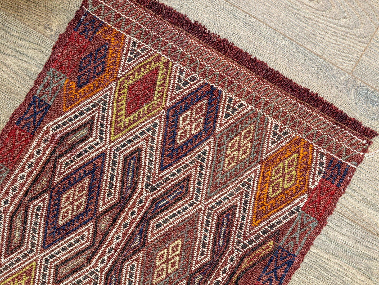 Vintage Turkish Kilim Rug-1.8x3.1 ft-Embroidered Oushak Small Kelim ...