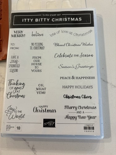 Stampin' UP! ITTY BITTY Christmas Cling Stamp Set Happy New Year 18 ...