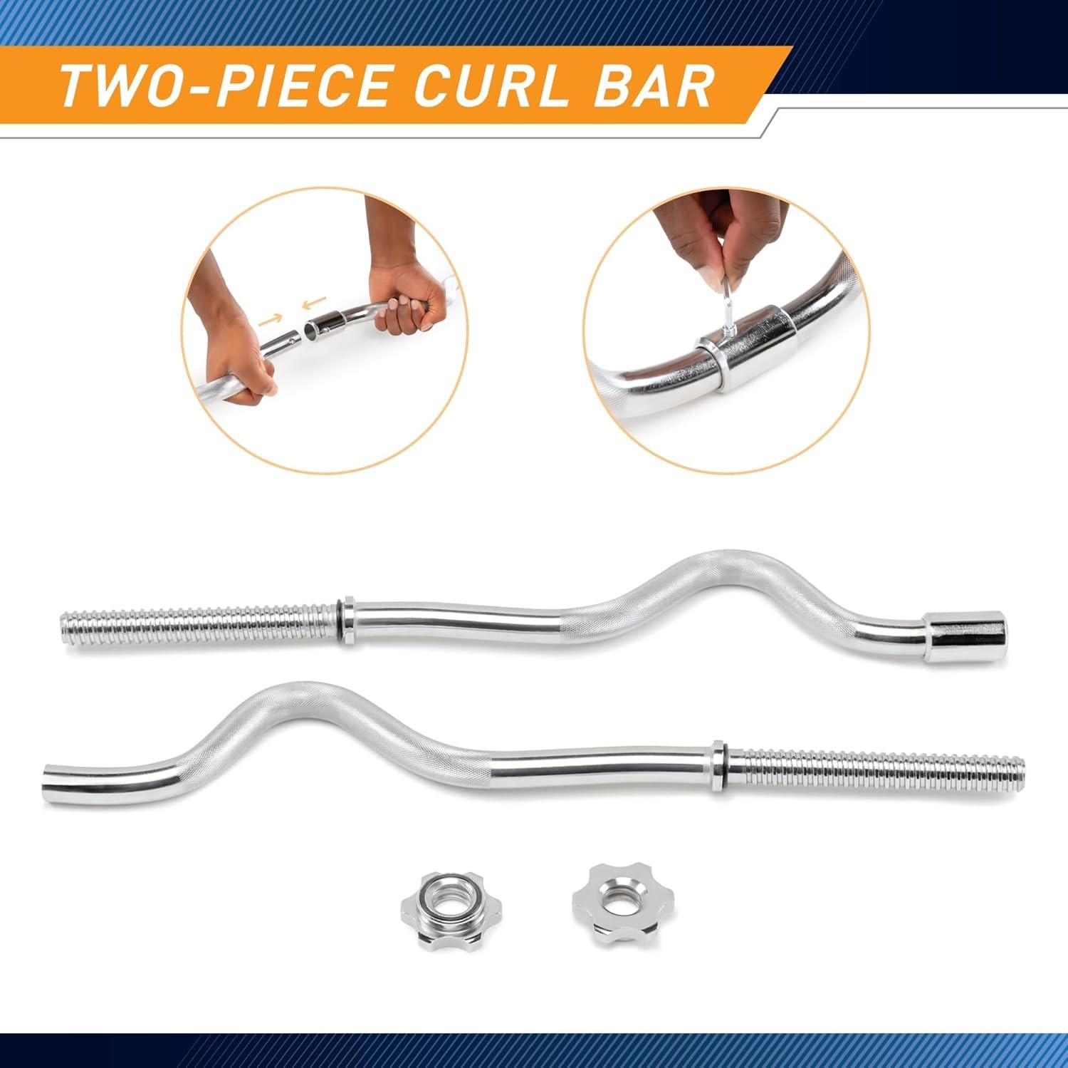 Ergonomic Knurled Curl Bar for Strength Training – DOQAAN.COM