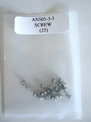 AN505-3-3 Flat Countersunk Screw 3-48 x 3/16" Slotted Steel - Lot of 25 ...