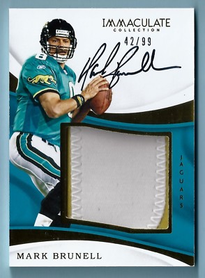 MARK BRUNELL 2017 PANINI IMMACULATE 2 COLOR JUMBO PATCH AUTOGRAPH AUTO ...