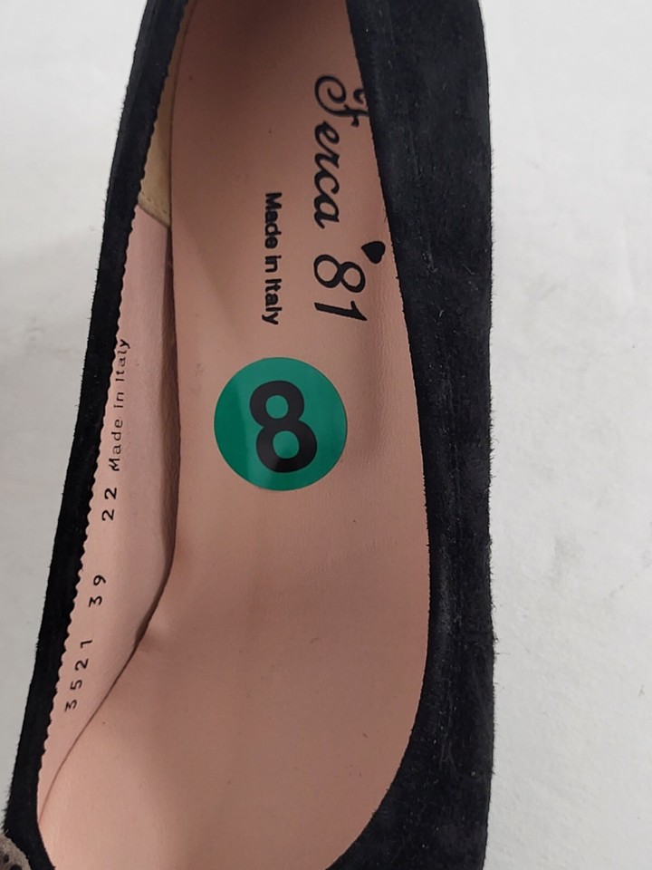 FERCA 81 Black Made In Italy Suede patent leather accent, animal print ...