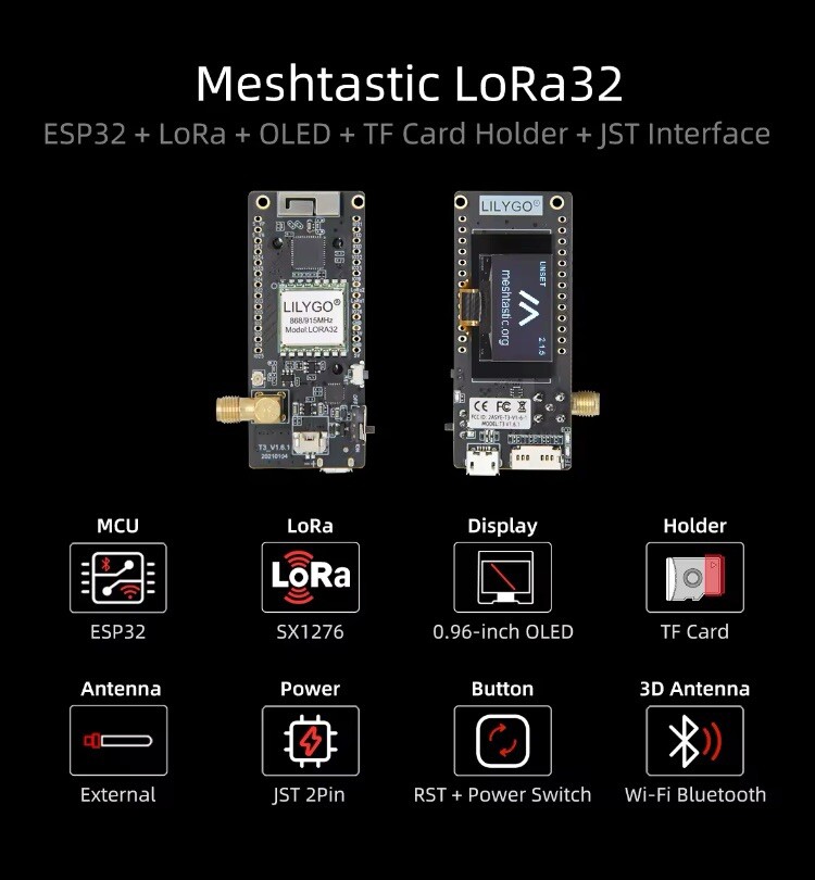 LILYGO® TTGO Meshtastic LoRa32 ESP32 LoRa Development Board SX1276 ...