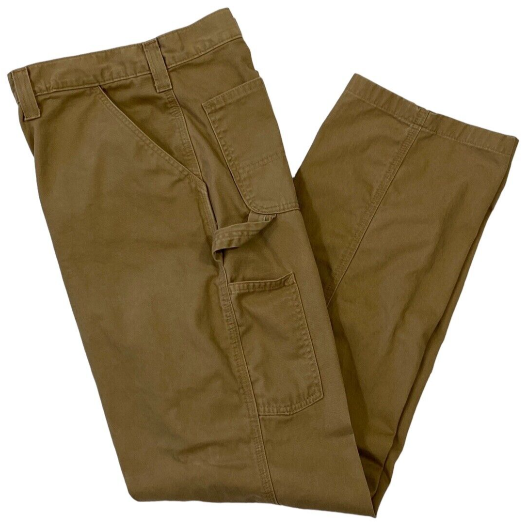 Carhartt Relaxed Fit B324 DKH Khaki Carpenter Work Pant Tag 38 x 34 Act ...