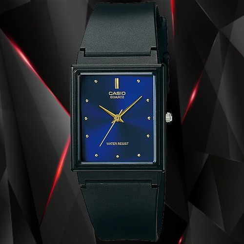 Casio MQ-38-2A Analog Watch Blue and Gold Face Resin Band Dress Classic ...