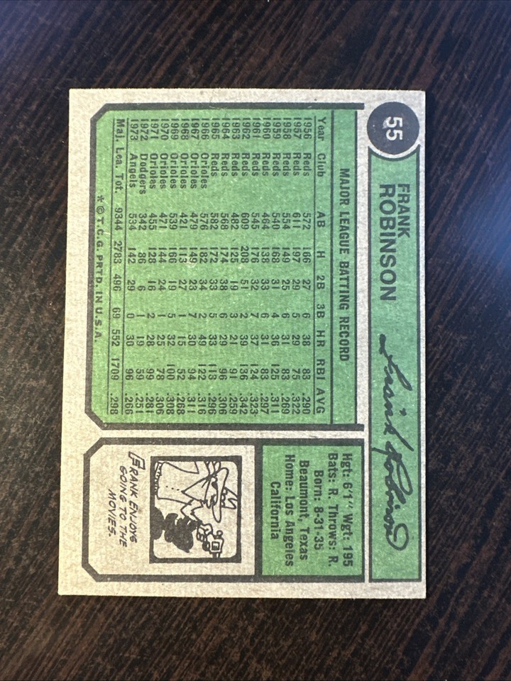 1974 TOPPS #55 FRANK ROBINSON CALIFORNIA ANGELS EX-MT *Hot Corner ...