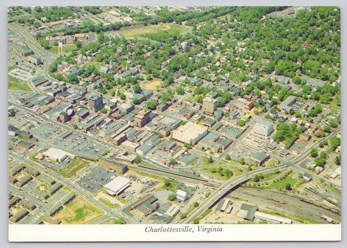 Charlottesville Virginia VA Postcard Aerial View Cityscape Roads ...