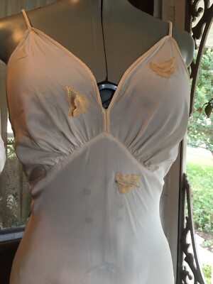 Vintage 1930-40s Artemis Bur-Mil Rayon 38 Long Nightgown Bias Cut ...