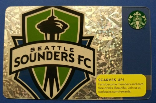 STARBUCKS CARD 2013 ⚽ "SEATTLE SOUNDERS FC" MINT~NO VALUE~A SOCCER CARD ...