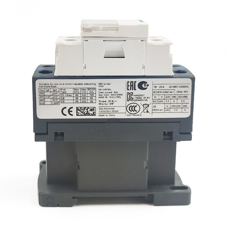 4PCS LC1D09U7 Contactor 240V coil AC 9A replace Schneider contactor ...