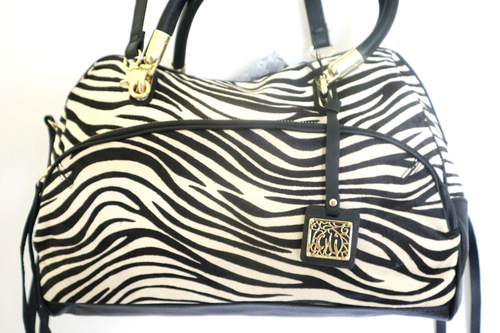 Chi by Carlos Falchi Cow Hair Zebra Print Leather Satchel Purse – NWT ...