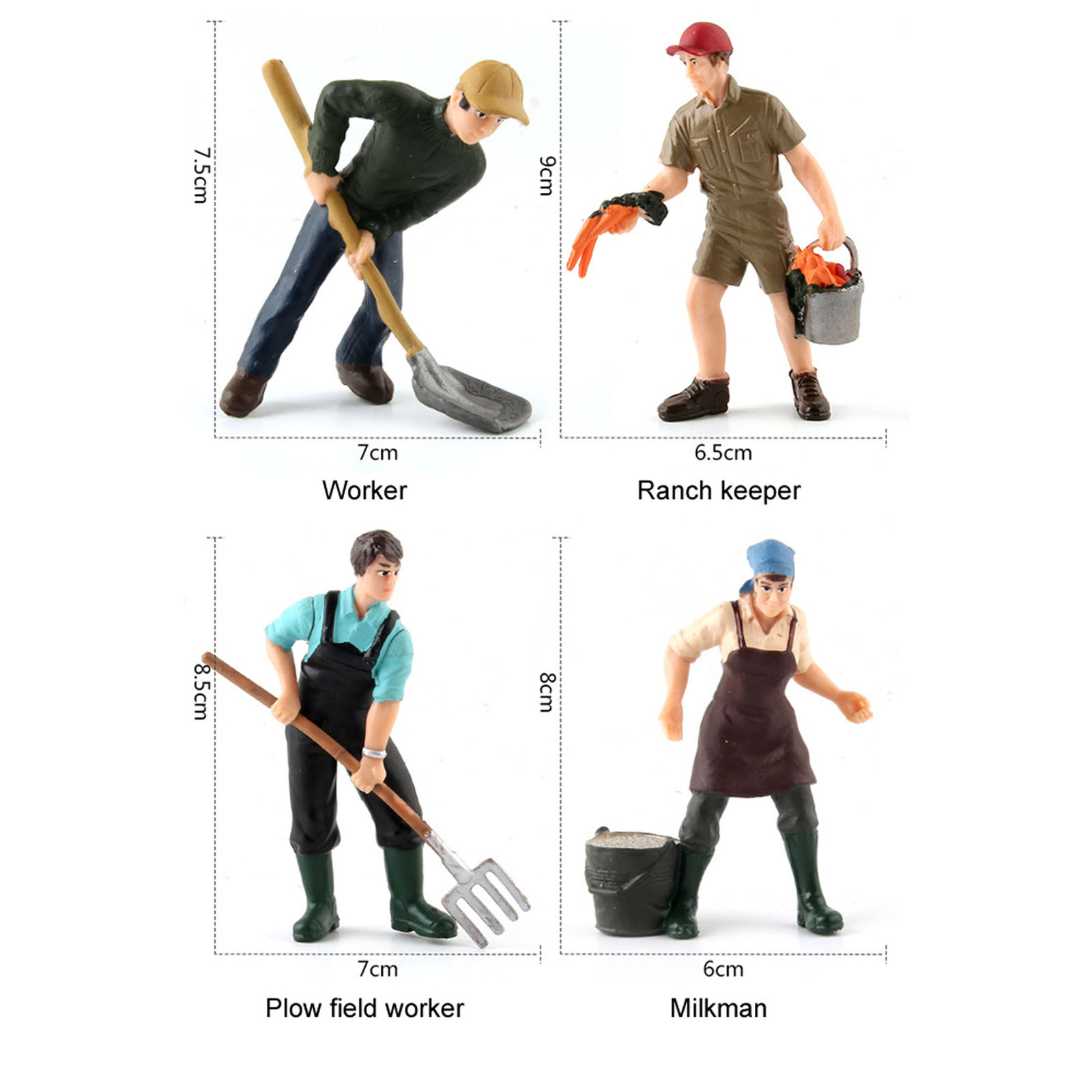 16x Farm Character Model DIY Role Playing Farmer Miniature Toy For ...