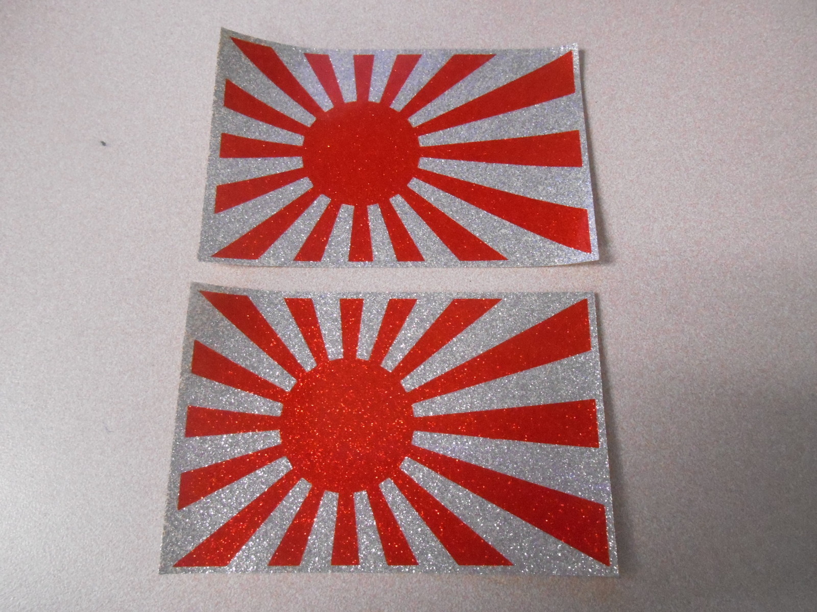 NOS Vintage Japanese Rising Sun Japan Flag Glitter Sticker Decal Qty 2 ...