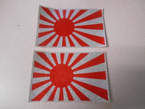 NOS Vintage Japanese Rising Sun Japan Flag Glitter Sticker Decal Qty 2 ...