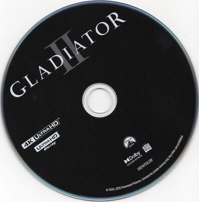 Gladiator II 4K UHD Blu-ray , Disc Only, No Case/Insert/Digital | eBay