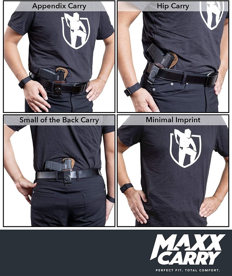 Max Carry Premium Black Leather IWB Gun Holster for Beretta 92FS/92X ...