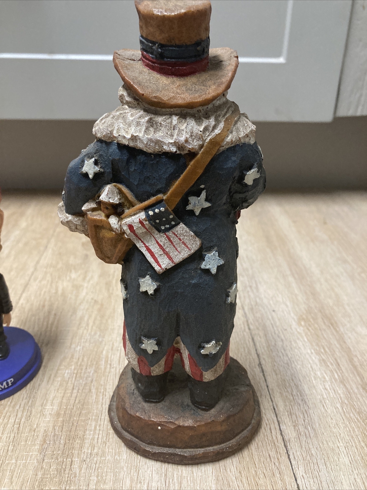 Vintage Wooden Uncle Sam Carving 1912 And Donald Trump Bobble Head | eBay
