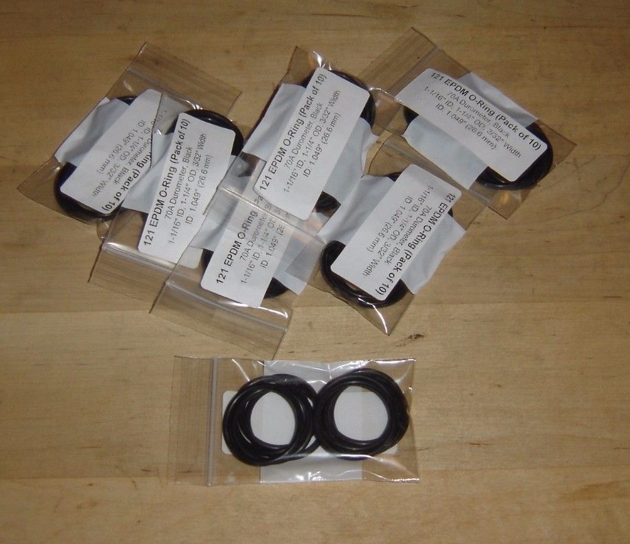 121 EPDM O-rings, 70A Durometer, Black, 1-1/16" ID, 1-1/4" OD, Pack of ...