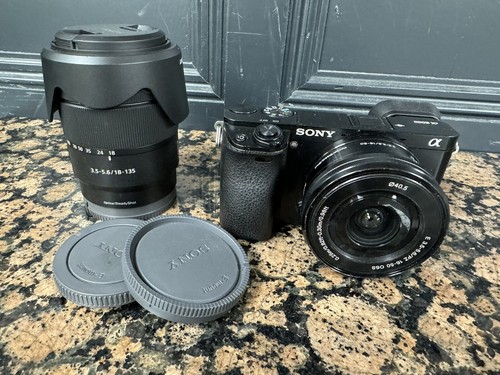 Sony A6000 24.3MP Mirrorless Digital Camera ILCE-6000 w/ 16-50 18-135 ...
