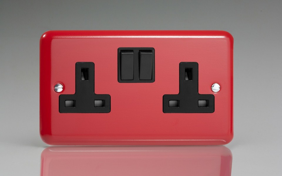 Varilight Lily Pillar Box Bright Red Light Switch Socket Dimmer Toggle ...