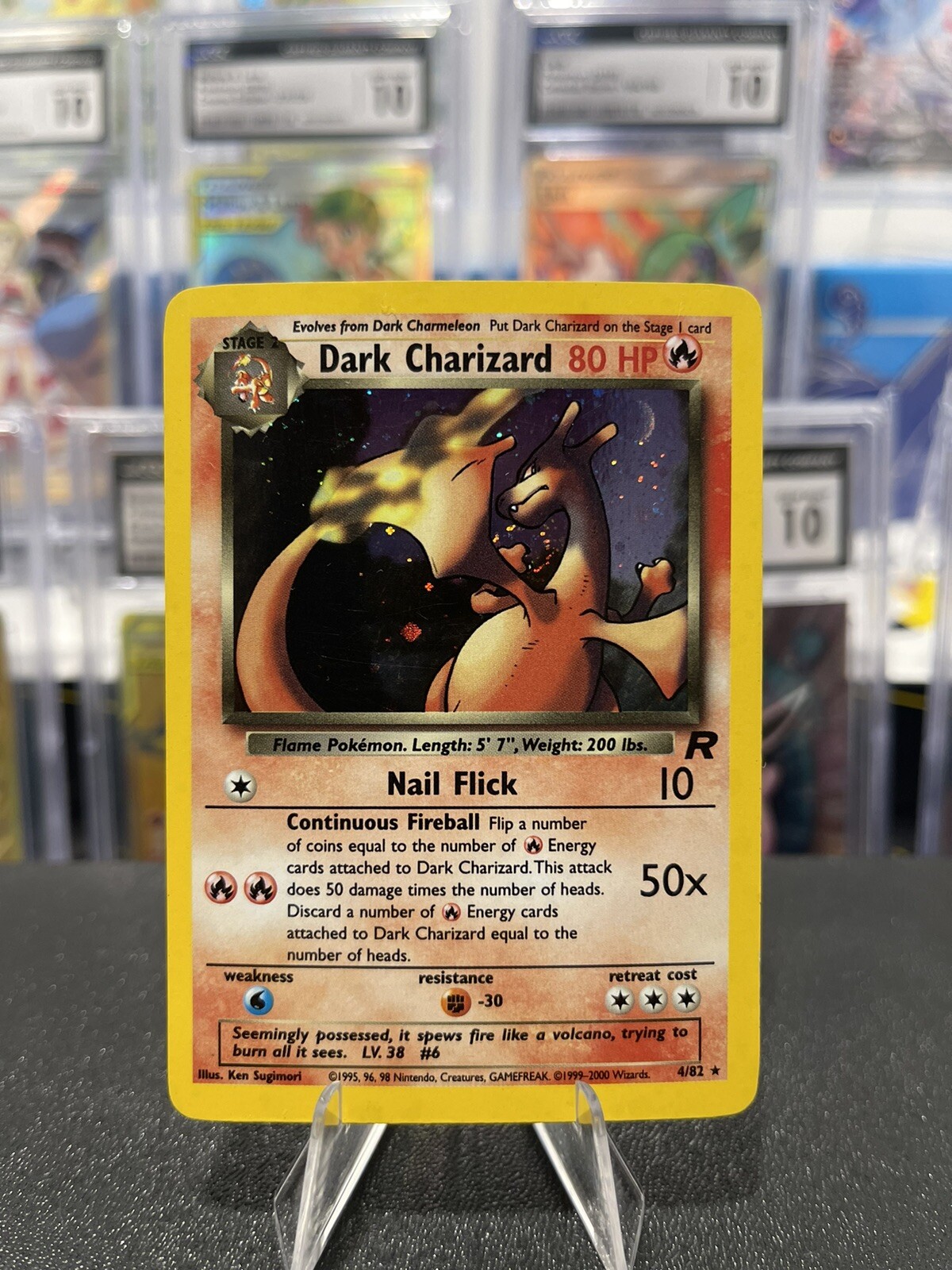 Pokemon TCG Dark Charizard Team Rocket 4/82 Unlimited Holo Rare LP/MP ...