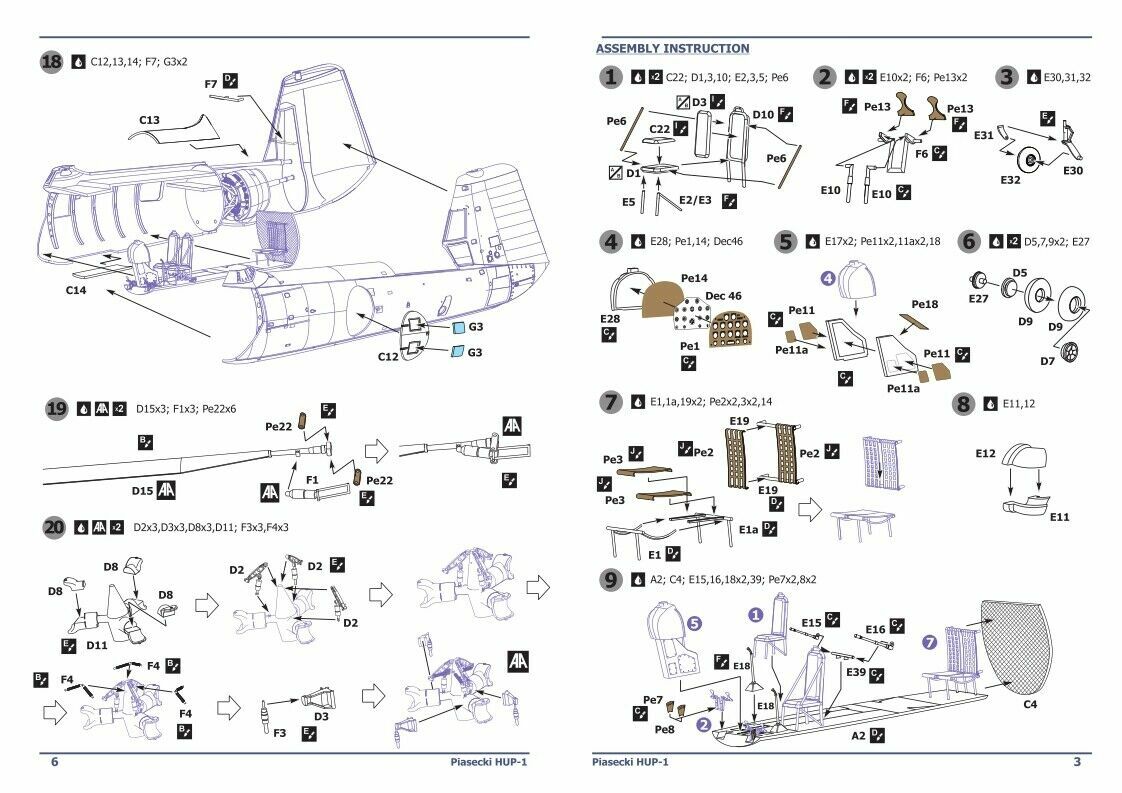 Helicopter Piasecki HUP-1 Retriever (Plastic model kit) 1/48 AMP 48012 ...