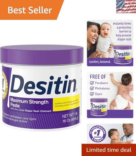 Desitin Maximum Strength Diaper Rash Paste 16 Oz With 40 Zinc Oxide ...