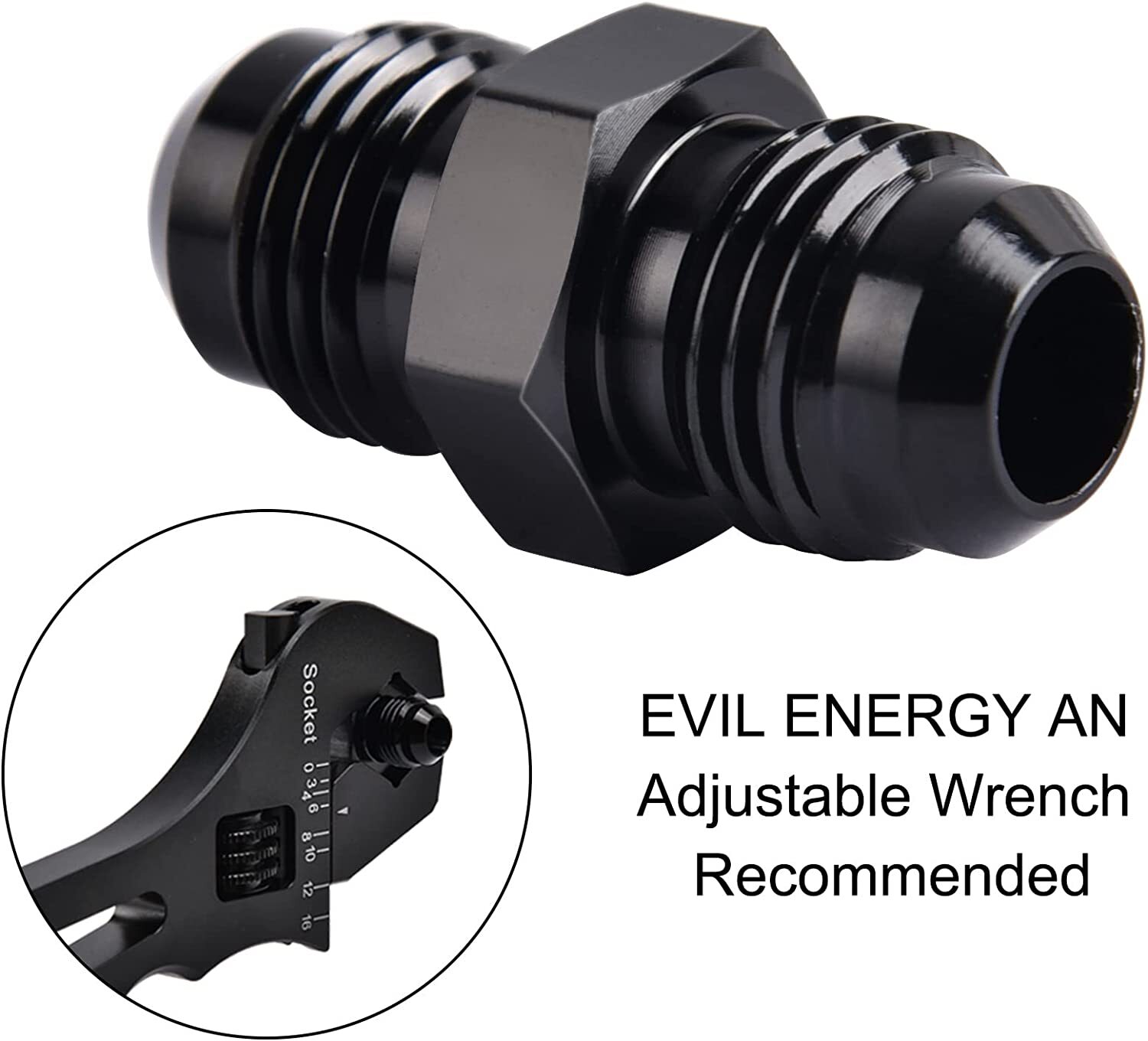 AN4/6/8/10/12Male to Male Flare Fitting Coupler Union Straight Fuel ...