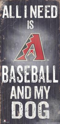 Arizona Diamondbacks Baseball and Dog 6"x12" Wood Sign [NEW] Man Cave ...