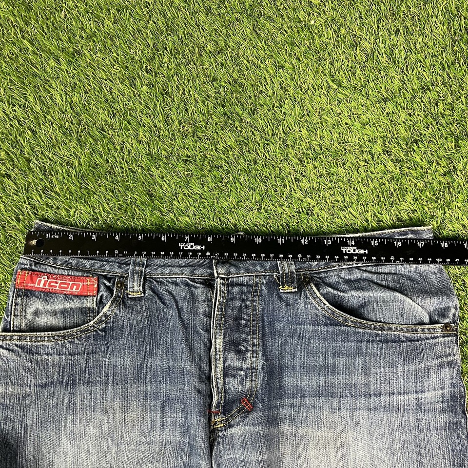 Icon Strongarm 2 Jeans Mens 34x32 Biker Straight Relaxed Fit Y2K Double ...
