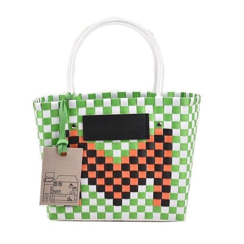 Large-capacity Woven Vegetable Basket Tote Bag Summer Girls Handbag ...