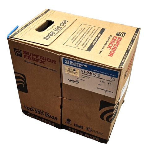 305m Superior Essex 51-240-25 Cat5e 24AWG Cmr Tp Câble Ethernet, Bleu ...