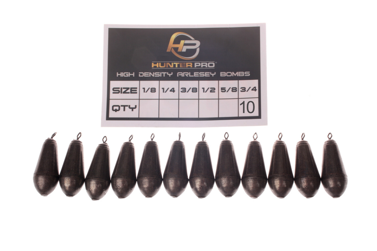 Hunter Pro Arlesey Bomb Carp Fishing Weights X 10. Non Toxic High ...