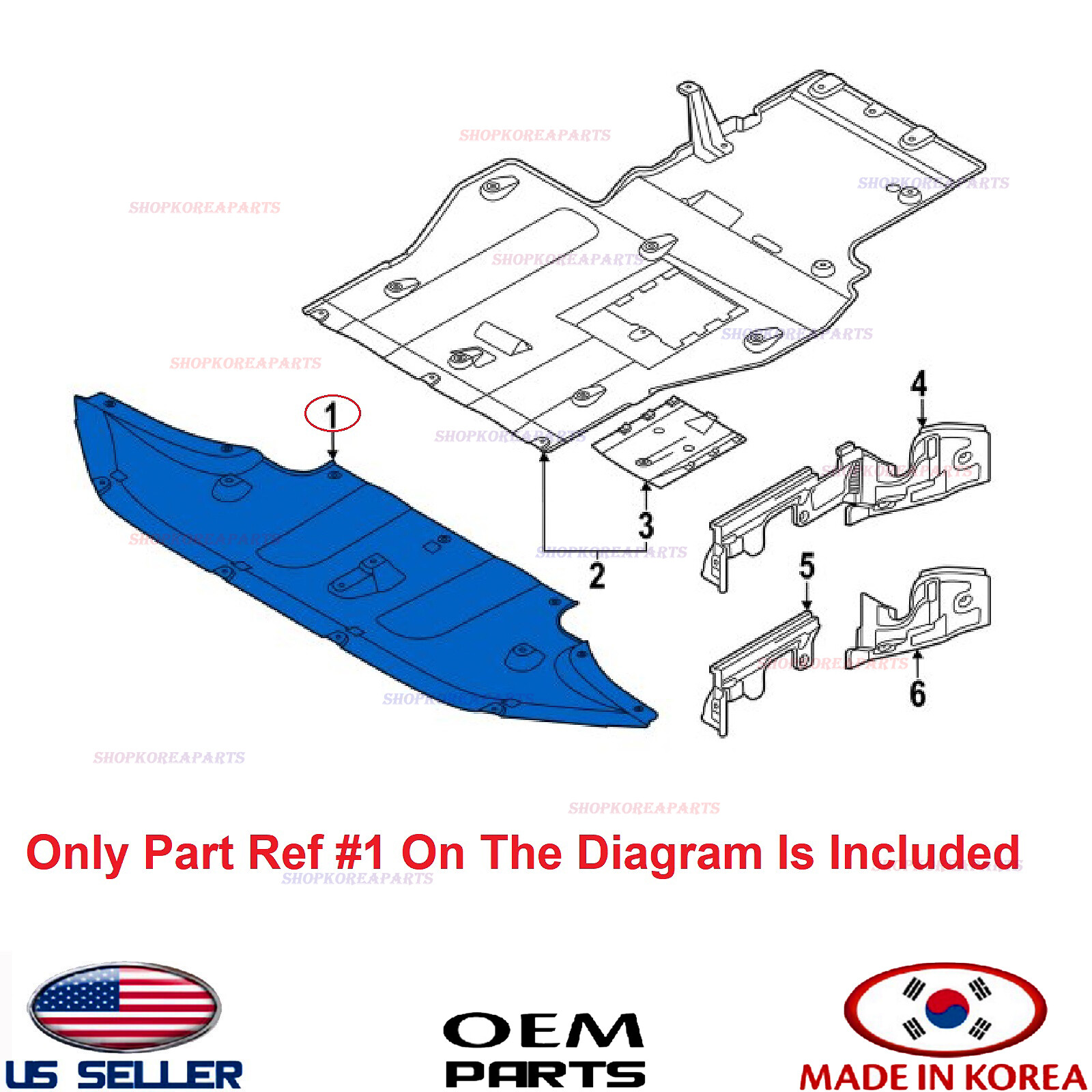 Genuine Panel Under Cover Engine Front ⭐OEM⭐ GENESIS GV80 2021-2024 ...