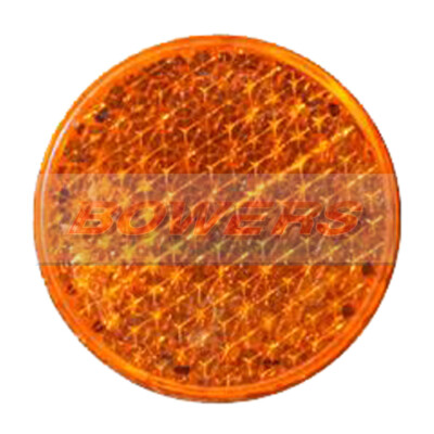 AMBER ORANGE ROUND STICK ON SELF ADHESIVE SIDE REFLECTOR 43mm TRAILER ...