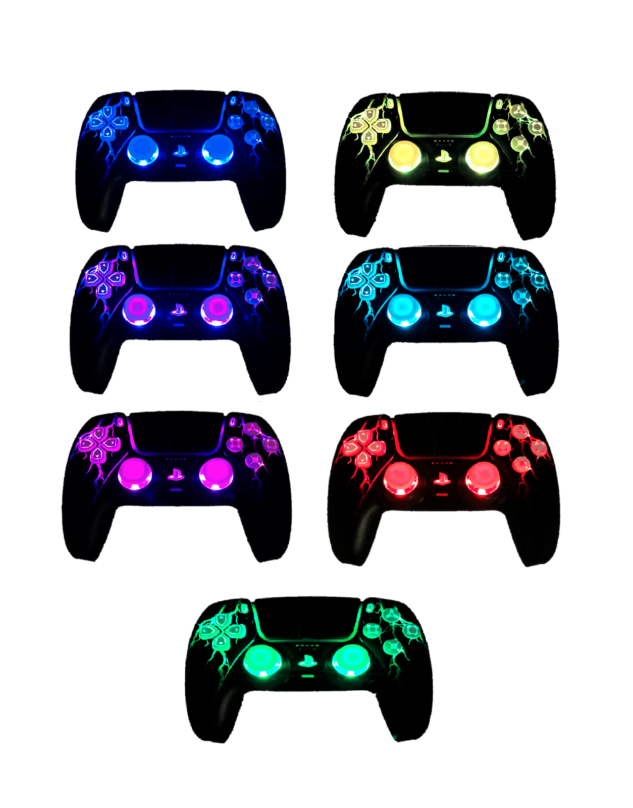 Custom LED Kit Lightning Sony DualSense Wireless Controller PlayStation ...