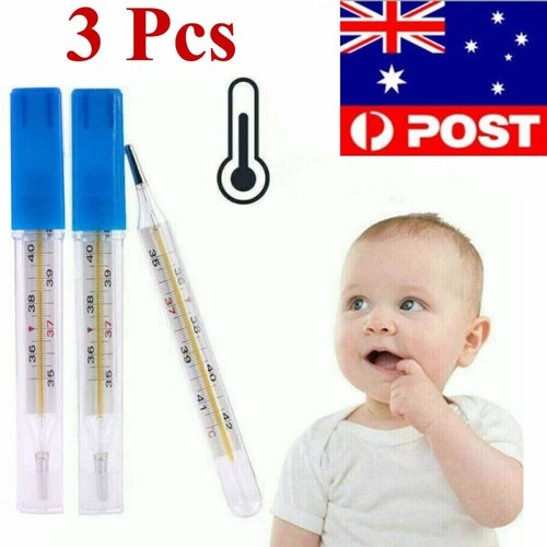 3x Adult Kids Thermometer Scale Traditional Glass Clinical Accuracy ...