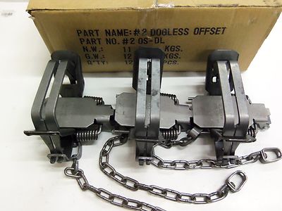 3 Bridger # 2 Dogless Offset 2 Coil Spring Foothold Traps Coyote Fox ...