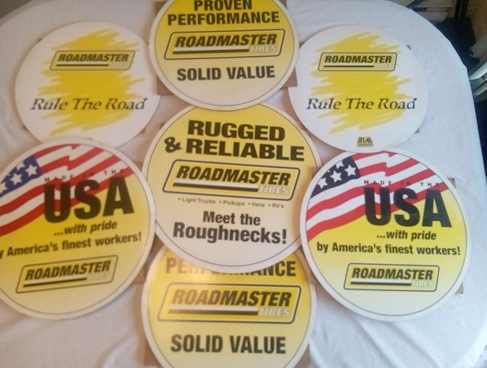 Vintage Lot 7 ROADMASTER Tires Cardboard Insert Rack Display Stand ...