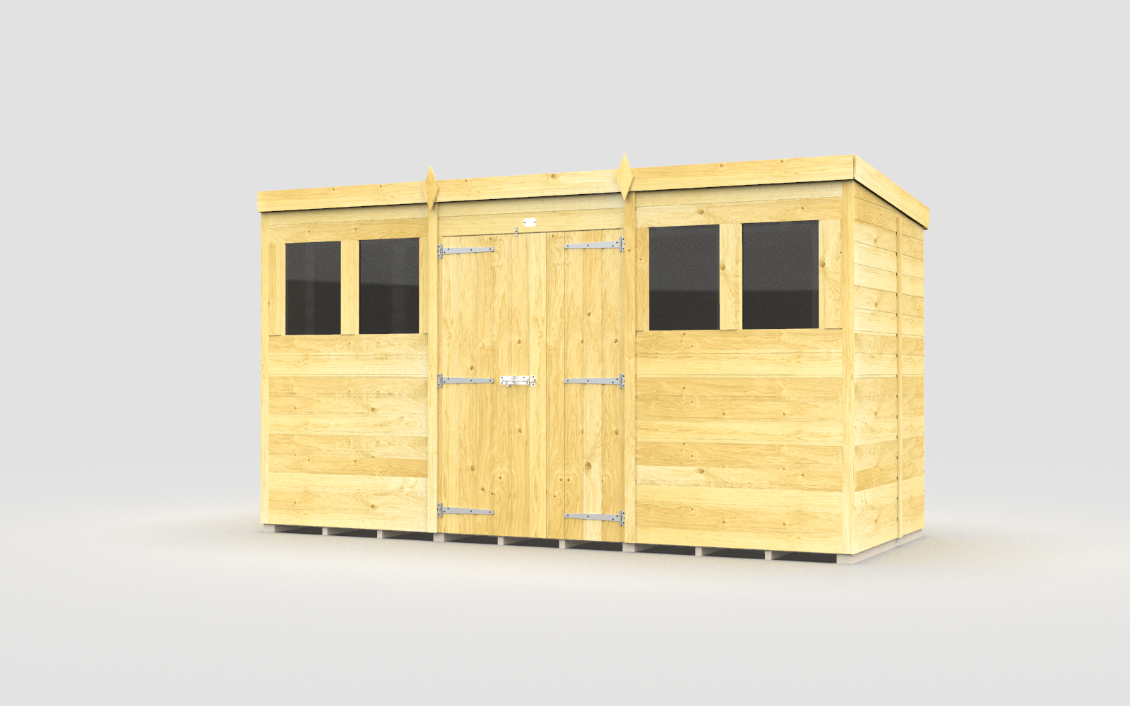 Total Sheds 10x5 12x5 14x5 Pent Pressure Treated Shiplap Shed Fast ...