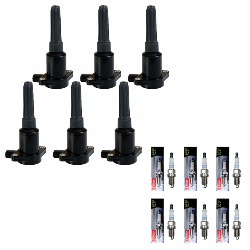 UF384 Ignition Coil + DENSO Spark plugs fits 1995-1997 Jaguar XJ6 XJR ...