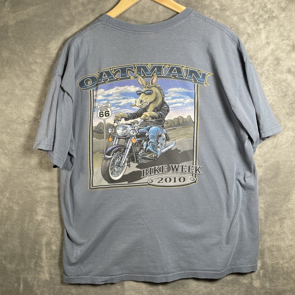 Route 66 T-Shirt Men's XL Blue 2010 Bike Week Oatman AZ Historic Route ...