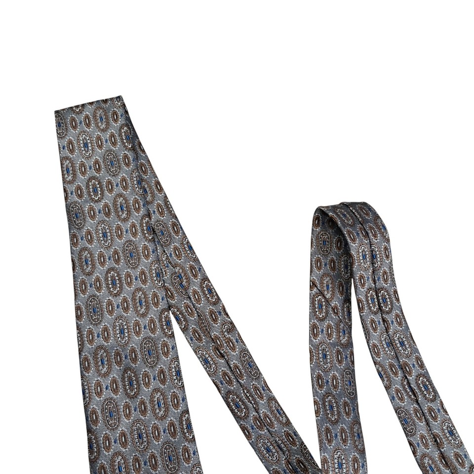 Peter England Tie Grey / Blue 3" Men's Vintage Office Work Wear Smart ...