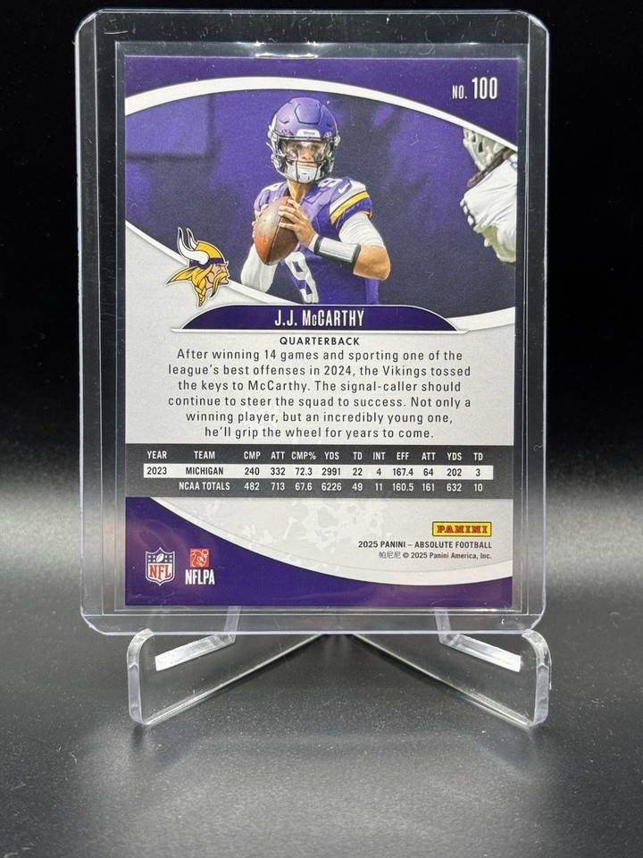 2025 Panini Absolute JJ McCarthy - Green Wave Refractor Parallel /60 ...