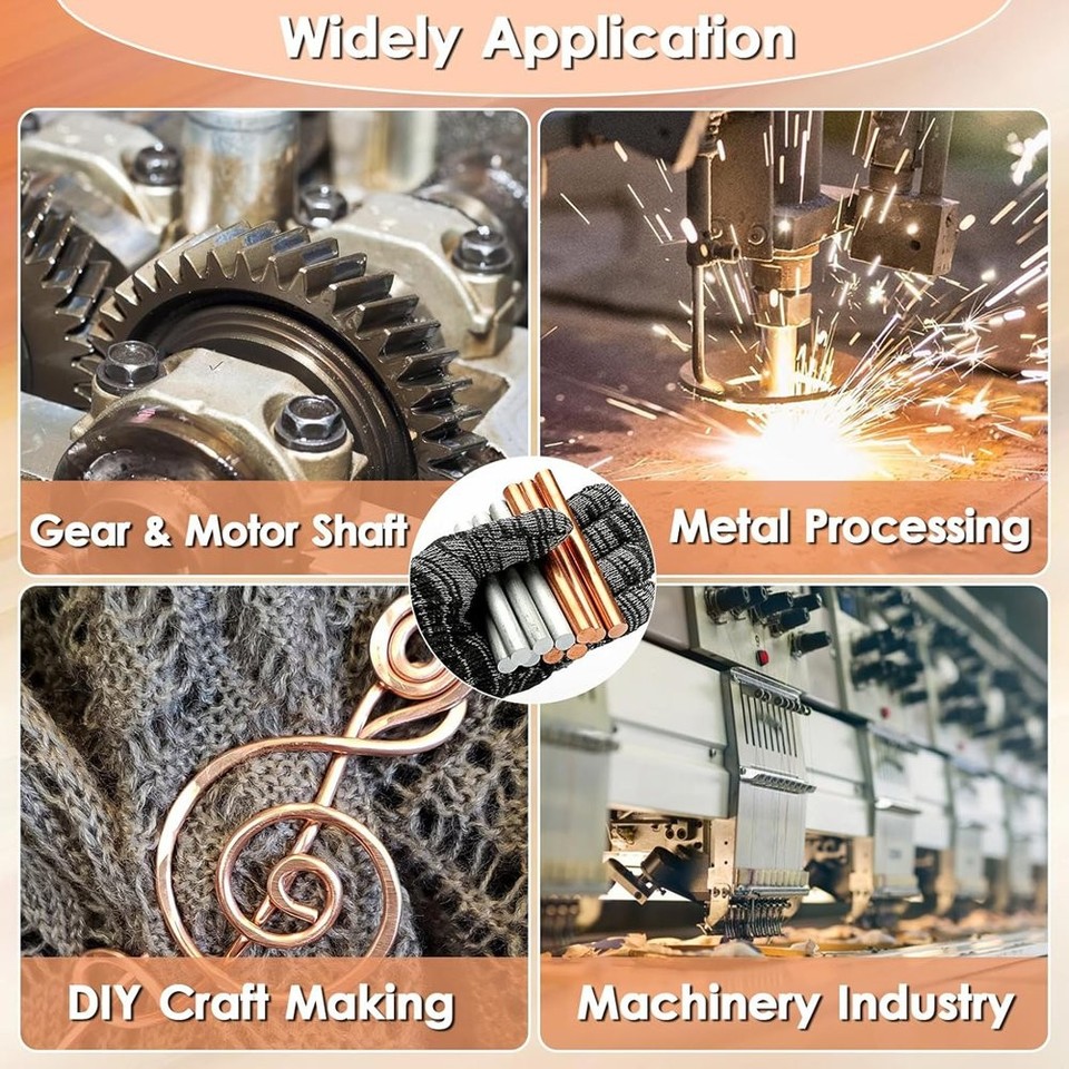 10PCS Pure Copper Zinc Rod,Metal Round Rod with 100 mm Length & 10 ...